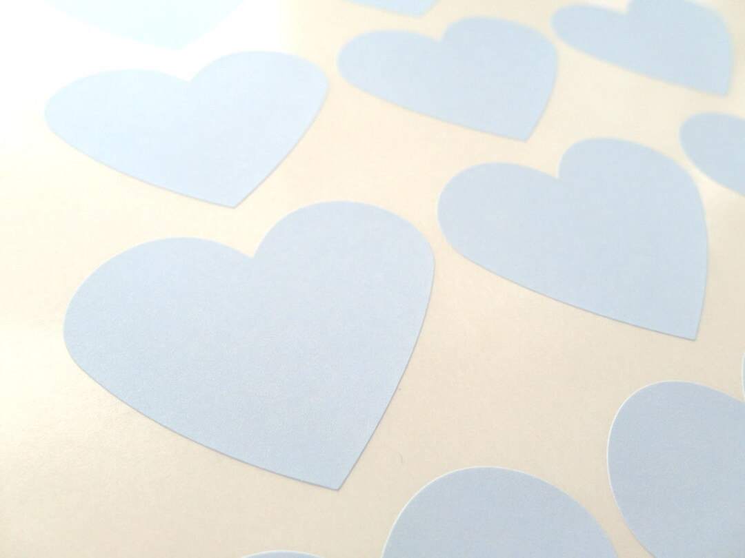 Heart Sticker, Baby Blue Heart Stickers, Heart Labels, Gift Stickers 2. ...