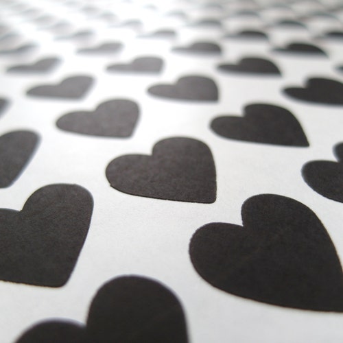 Black Heart Sticker Mini Heart Stickers Made to Order - Etsy