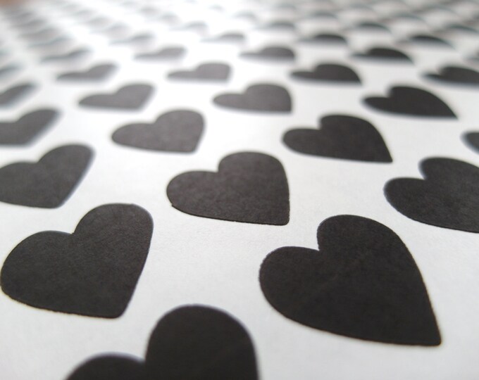 Black Heart Sticker, Mini Heart Stickers Made to Order - Etsy