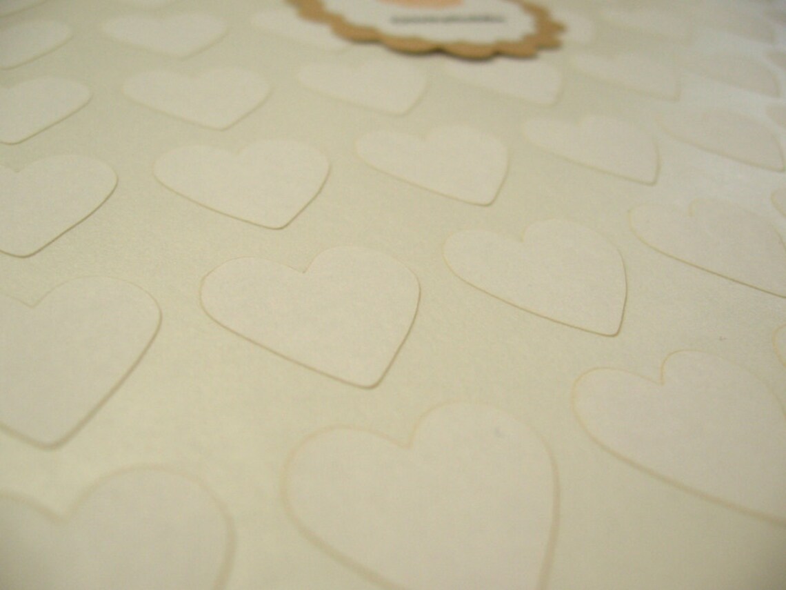 White Heart Stickers Custom Stickers Heart Seals Set of - Etsy