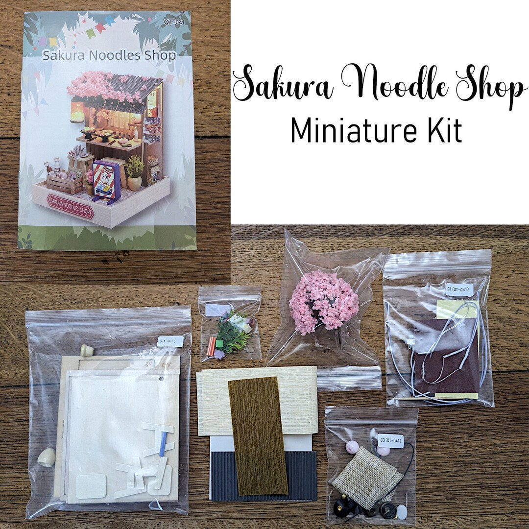 Miniature Kit Sakura Noodles Shop DIY Kit With Light Japanese Ramen ...