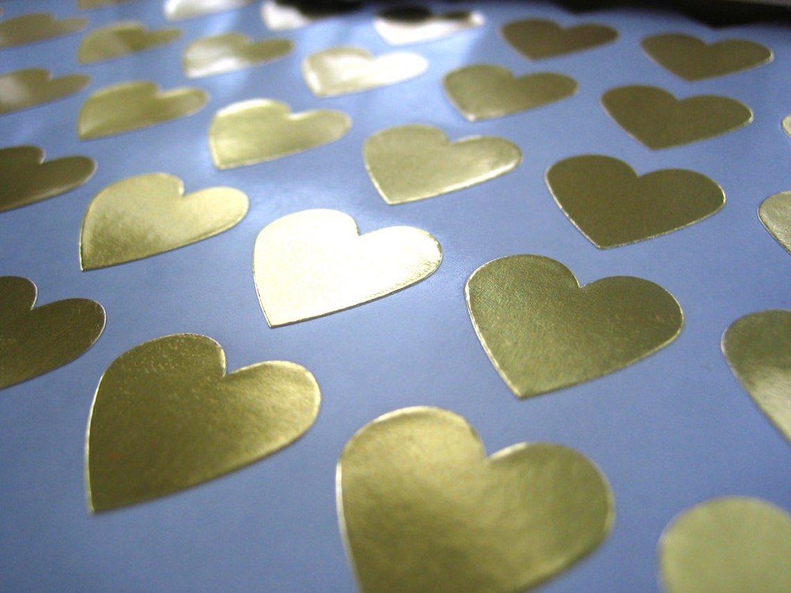 Gold Foil Sticker Gold Heart Stickers Set of 108 3/4 - Etsy