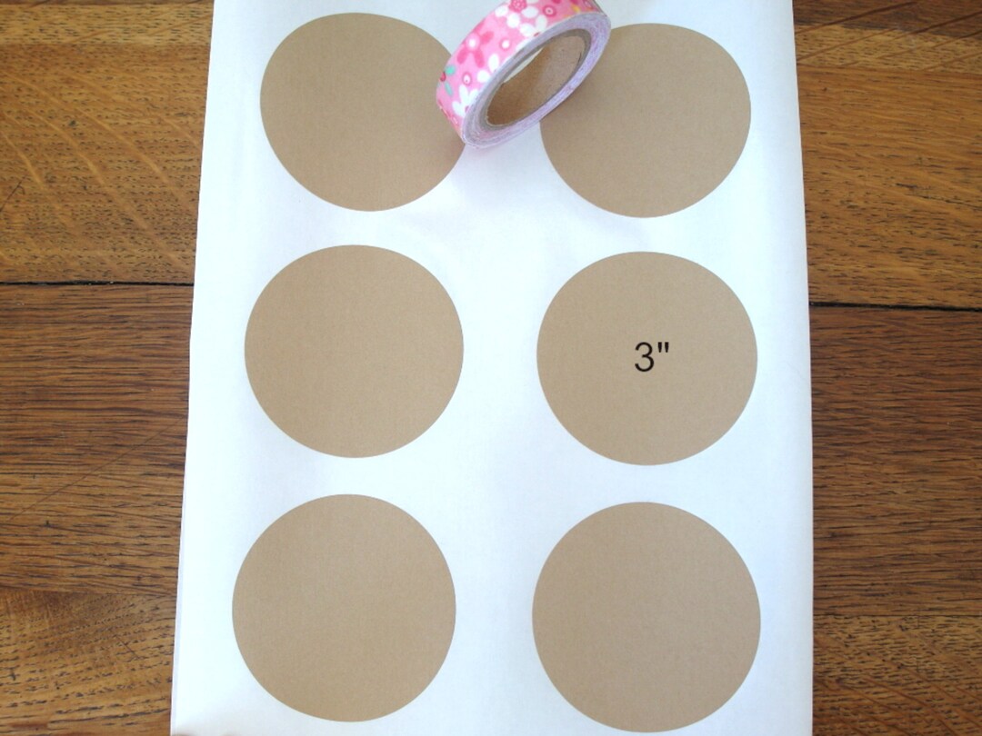 3" Kraft Stickers - Kraft Labels - Round Stickers - Round Labels ...