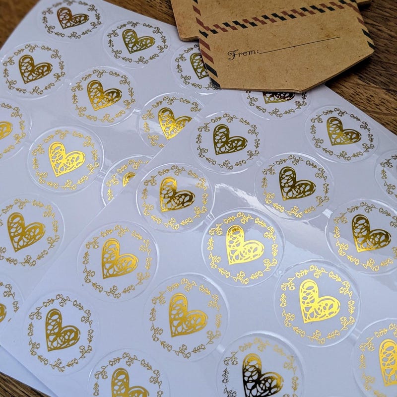 Envelope Heart Stickers - Etsy