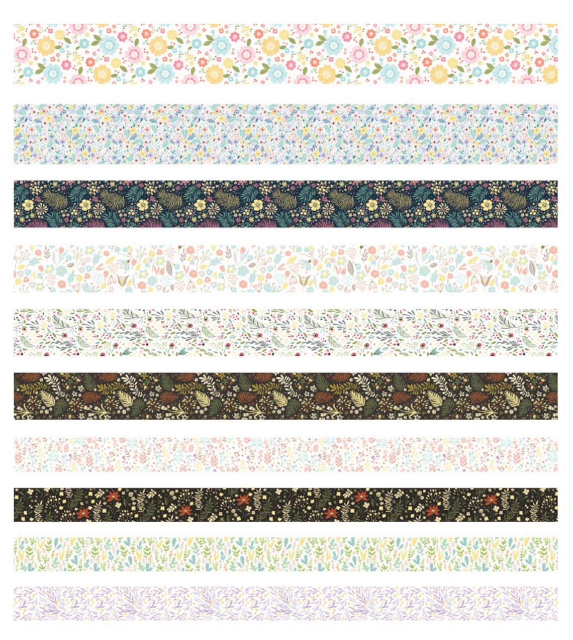 Washi Tape Set Floral Washi Tape Leaves Washi Gift for | Etsy