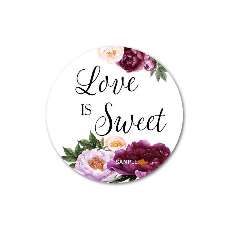 Love is SWEET stickers Wedding Favor Stickers Personalized | Etsy