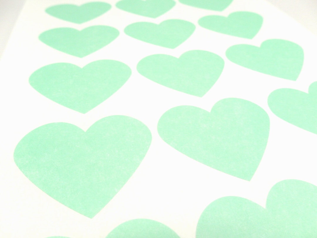Large Heart Stickers, Pastel Stickers, Green Stickers, Love Stickers - Etsy