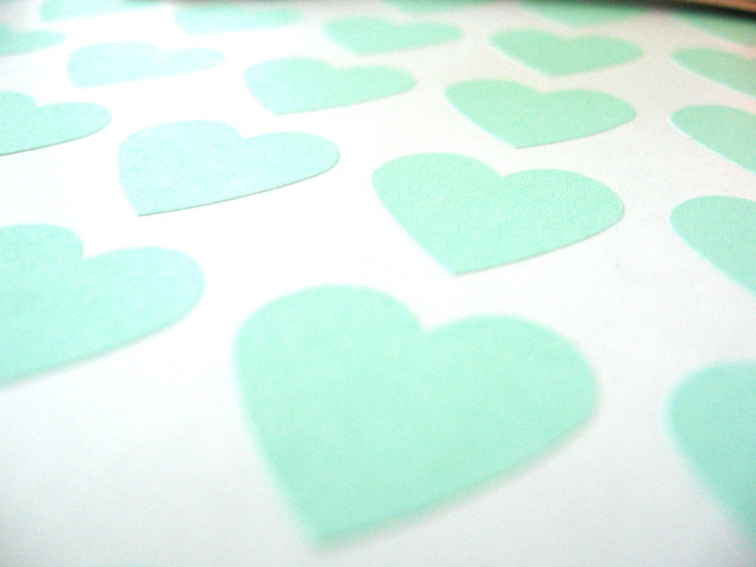 Mini Heart Stickers - Pastel Green Stickers - Envelope Seal, Set of 108 ...