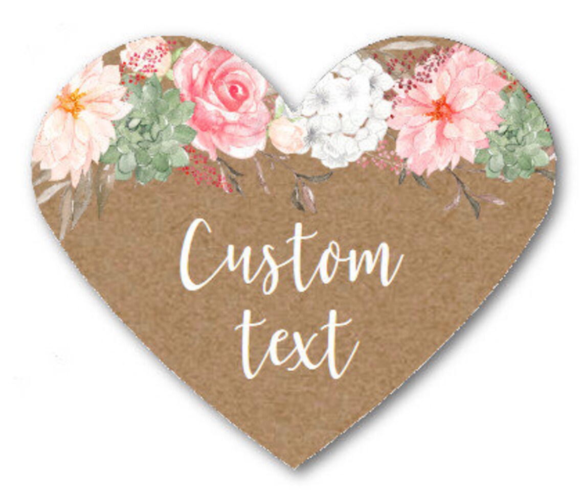 Custom Heart Stickers Favor Stickers Handmade Stickers - Etsy