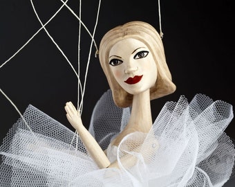 Jester Small Hand Carved Wooden Marionette Puppet - Etsy