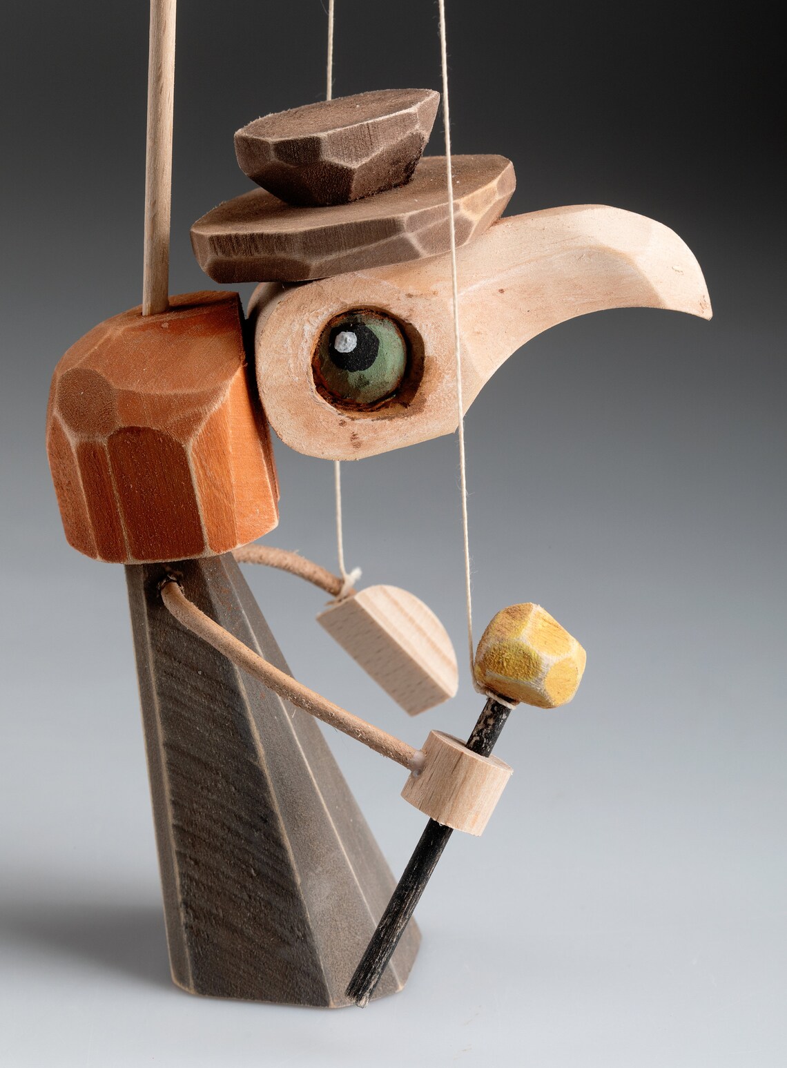 Plague Doctor - Wooden Hand-carved Standing Puppet - Etsy