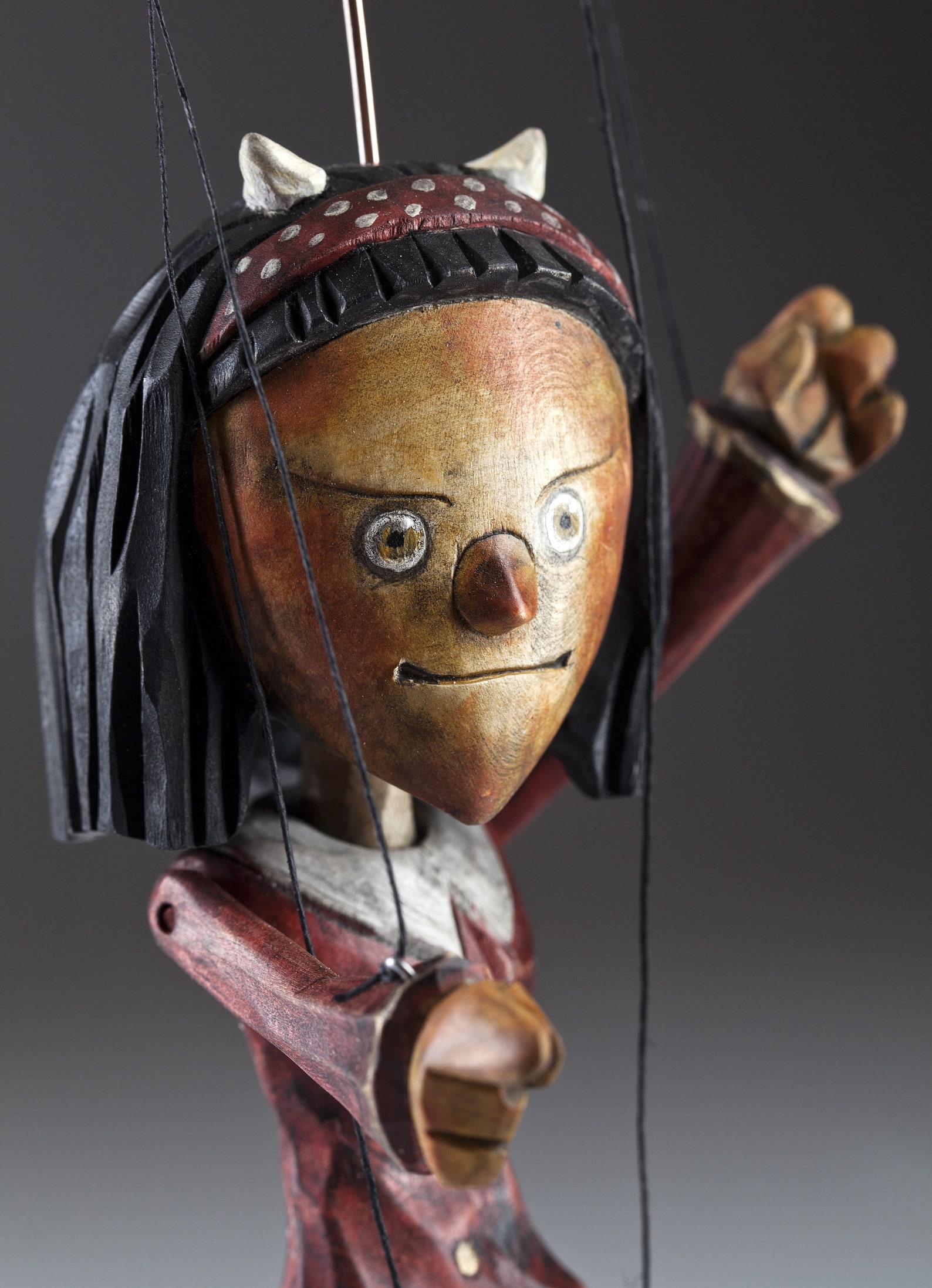 Cute Little Devil Lady a Hand Carved String Puppet With an - Etsy UK