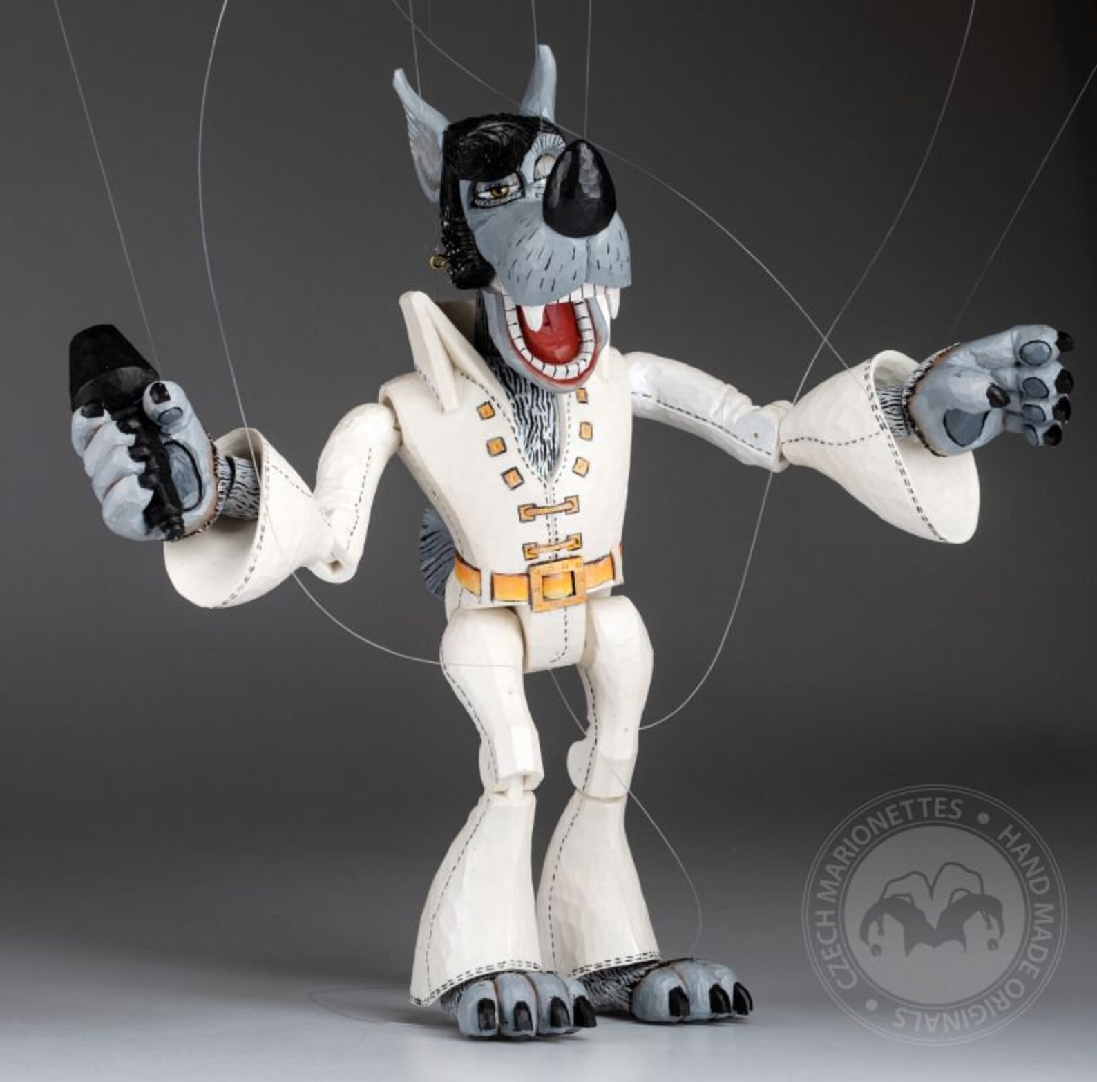Wolf Elvis - Performance Czech Marionette - Handmade String Puppet - Etsy