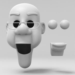 Mr. Bluster, 3D Model Head for 3D Print - Etsy
