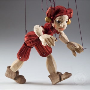 Jester Small Hand Carved Wooden Marionette Puppet - Etsy