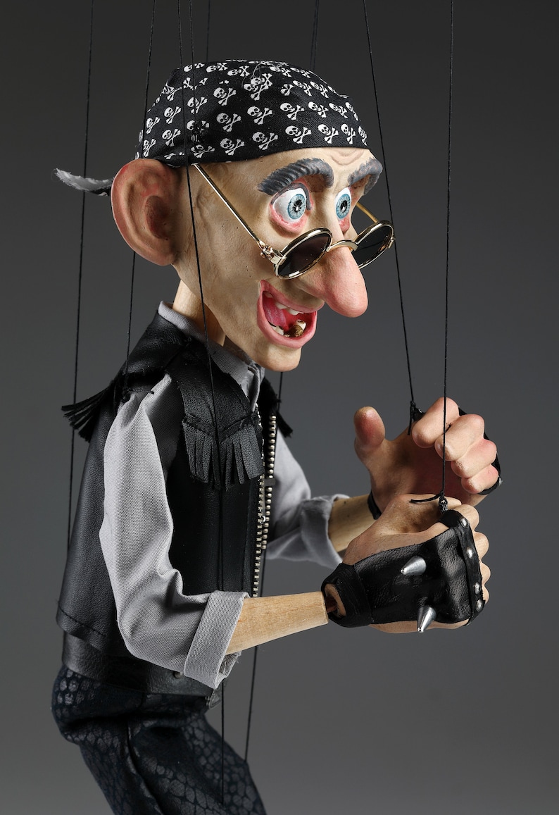 Motor-biker Bob Marionette, 18 Inches (45 Cm) Tall String Puppet - Etsy