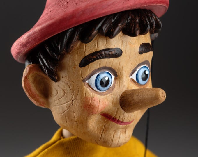 Pinocchio Cartoon Puppet – Czech Hand-made Marionette From Prague - Etsy