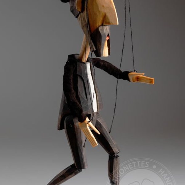 Wooden Hand Carved Marionette - Etsy UK