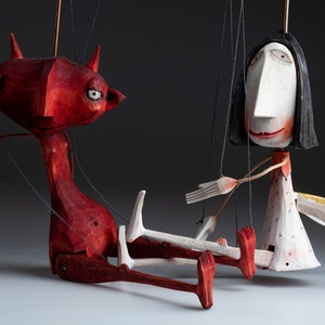 Friendly Angel - Wooden Hand-carved Marionette - Etsy