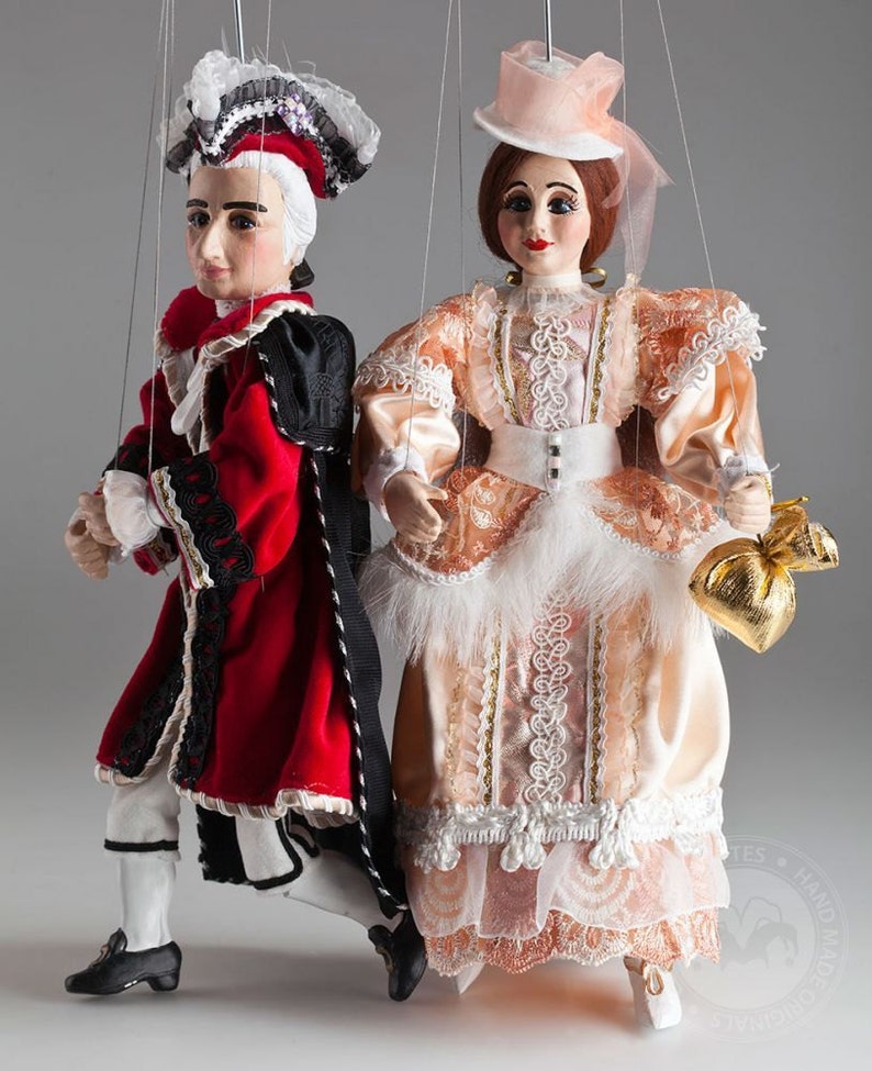 Baroque Couple Marionettes - Czech Handmade String Puppets - Etsy