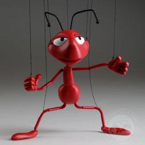 Two Red Ants - Wooden Hand-carved Top Art Marionettes - Etsy