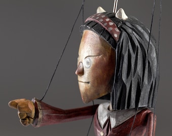 Cute Devil Skeleton a Hand Carved String Puppet With | Etsy