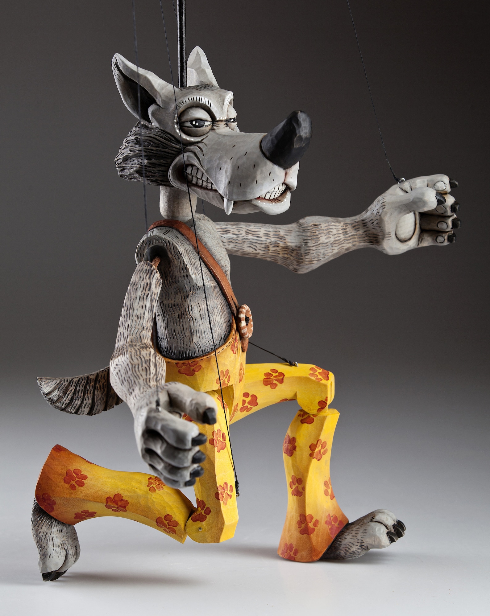 Dude Wolf – Wooden Art String Puppet From Zoo Sapiens Collection - Etsy