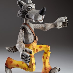 Dude Wolf – Wooden Art String Puppet From Zoo Sapiens Collection - Etsy