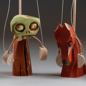 Fox - Wooden Hand-carved Standing Puppet - Etsy