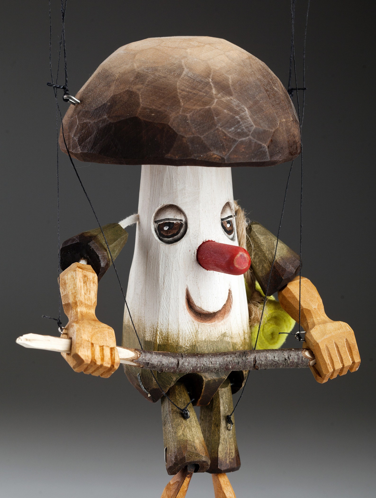 Comic Mushroom Marionette boletus a String Puppet of a - Etsy