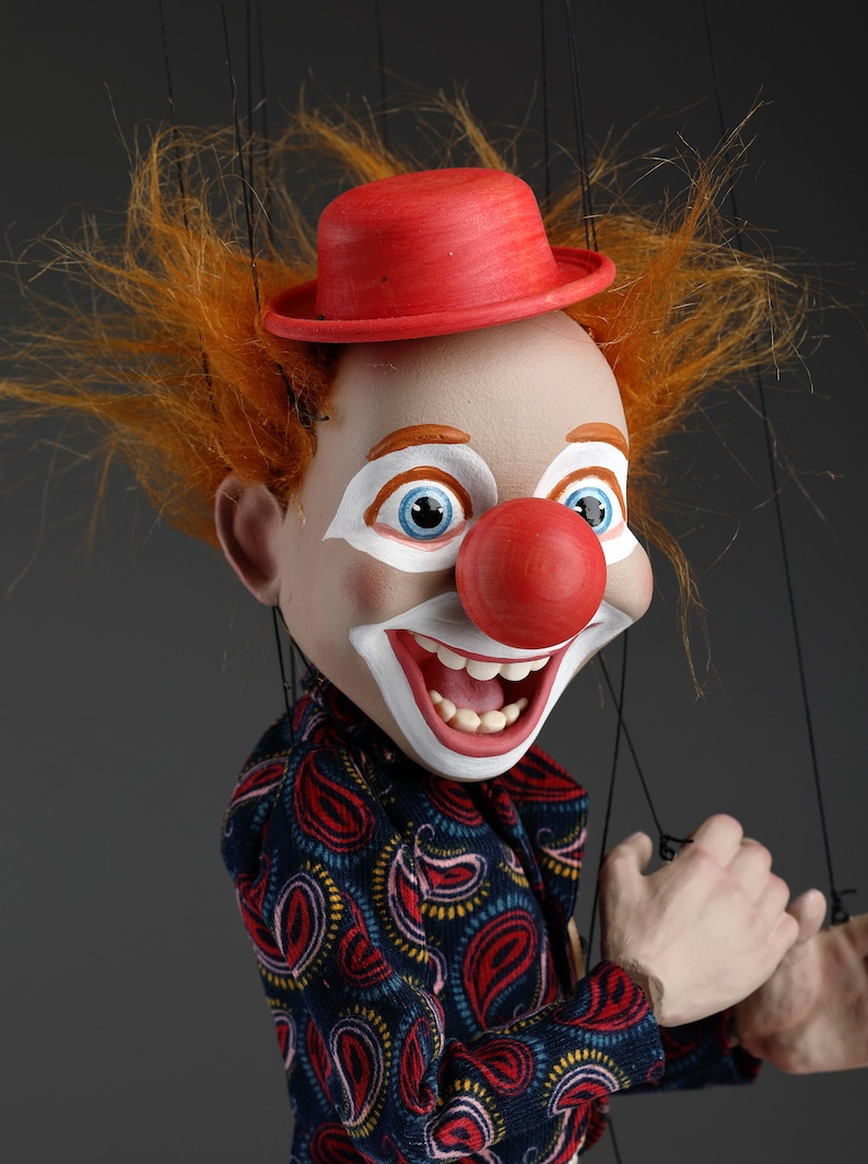 Cheeky Clown 19 45 Cm Inches Hand-made Marionette Puppet | Etsy