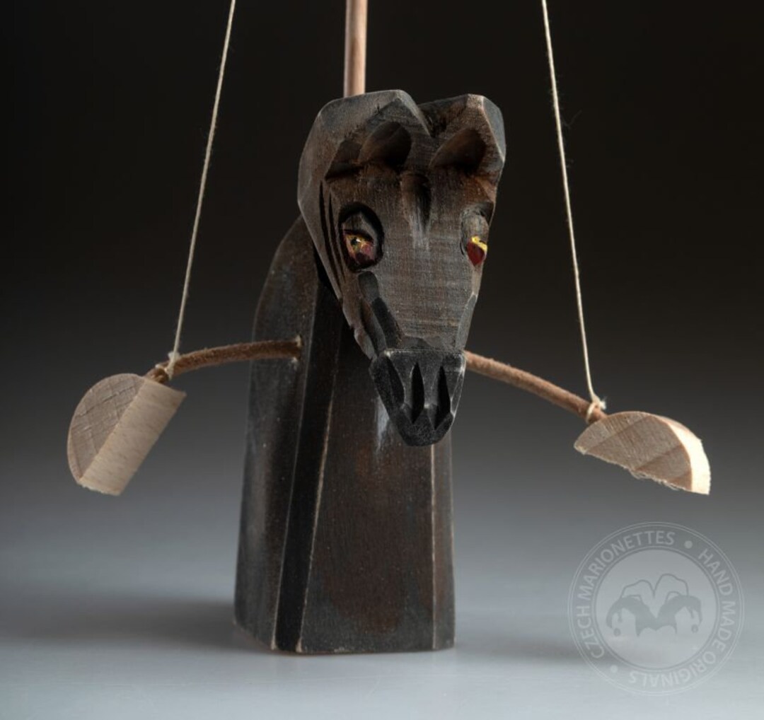 Wolf - Wooden Hand-carved Standing Puppet - Etsy