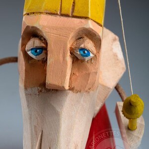 King - Wooden Hand-carved Standing Puppet - Etsy