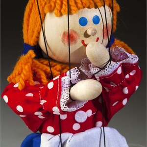 Cute Maria wooden string puppet Easy-to-play marionette | Etsy