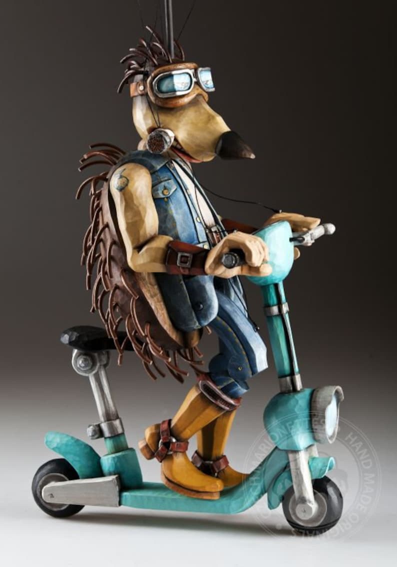 Amazing Scooter Hedgehog String Puppet From Zoo Sapiens - Etsy