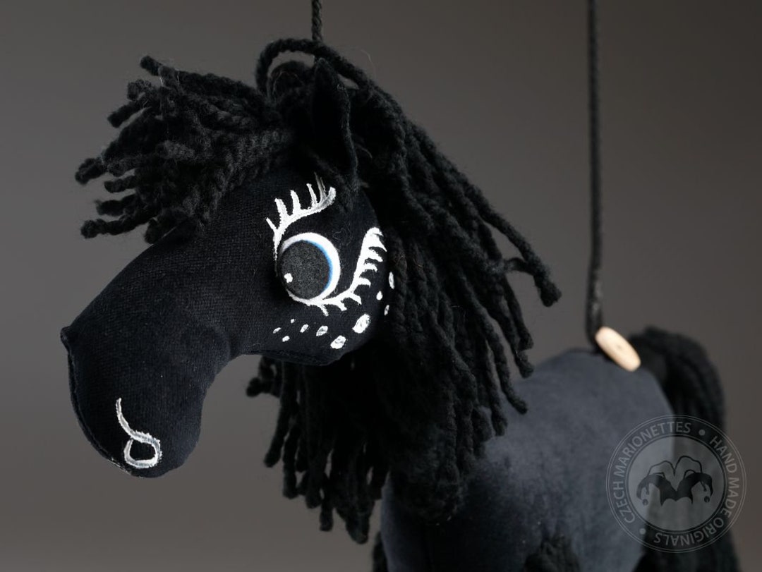Black Horse - Pepino Soft Handmade Puppet - Etsy