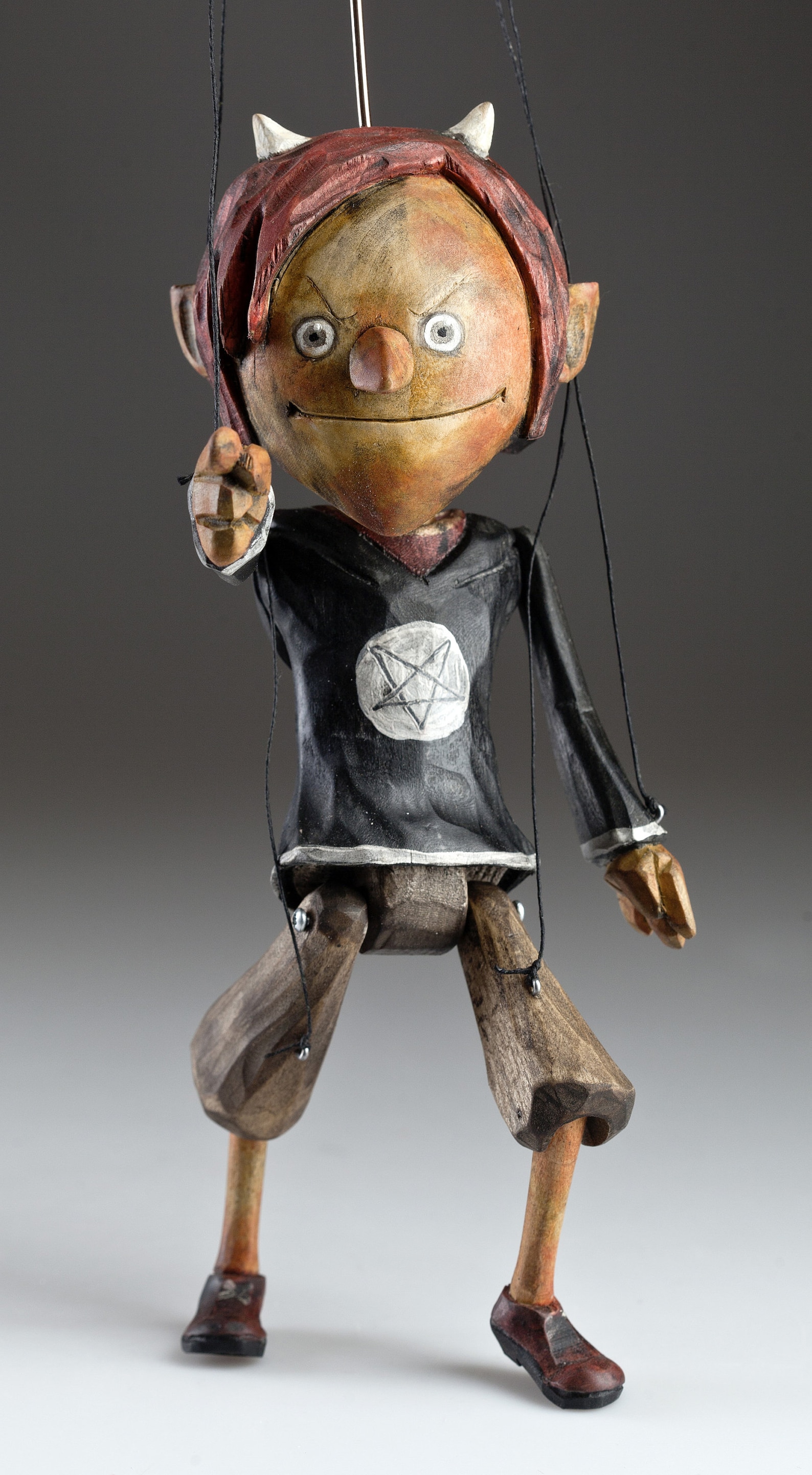 Cute Little Devil a Hand Carved String Puppet With an - Etsy