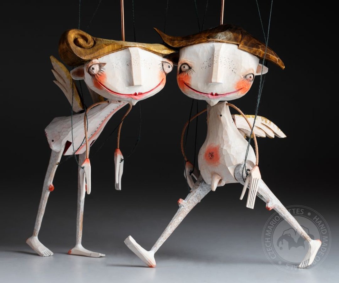 Friendly Angel - Wooden Hand-carved Marionette - Etsy