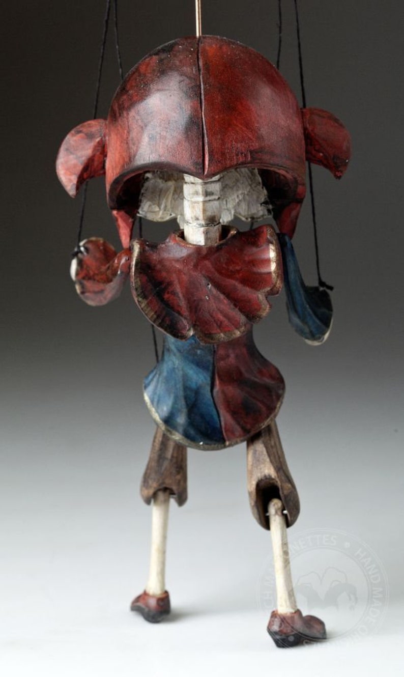 Superstar Jester Skeleton marionette 11 inches wooden | Etsy