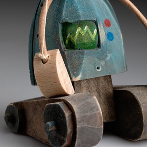 Robot - Wooden Hand-carved Standing Puppet - Etsy