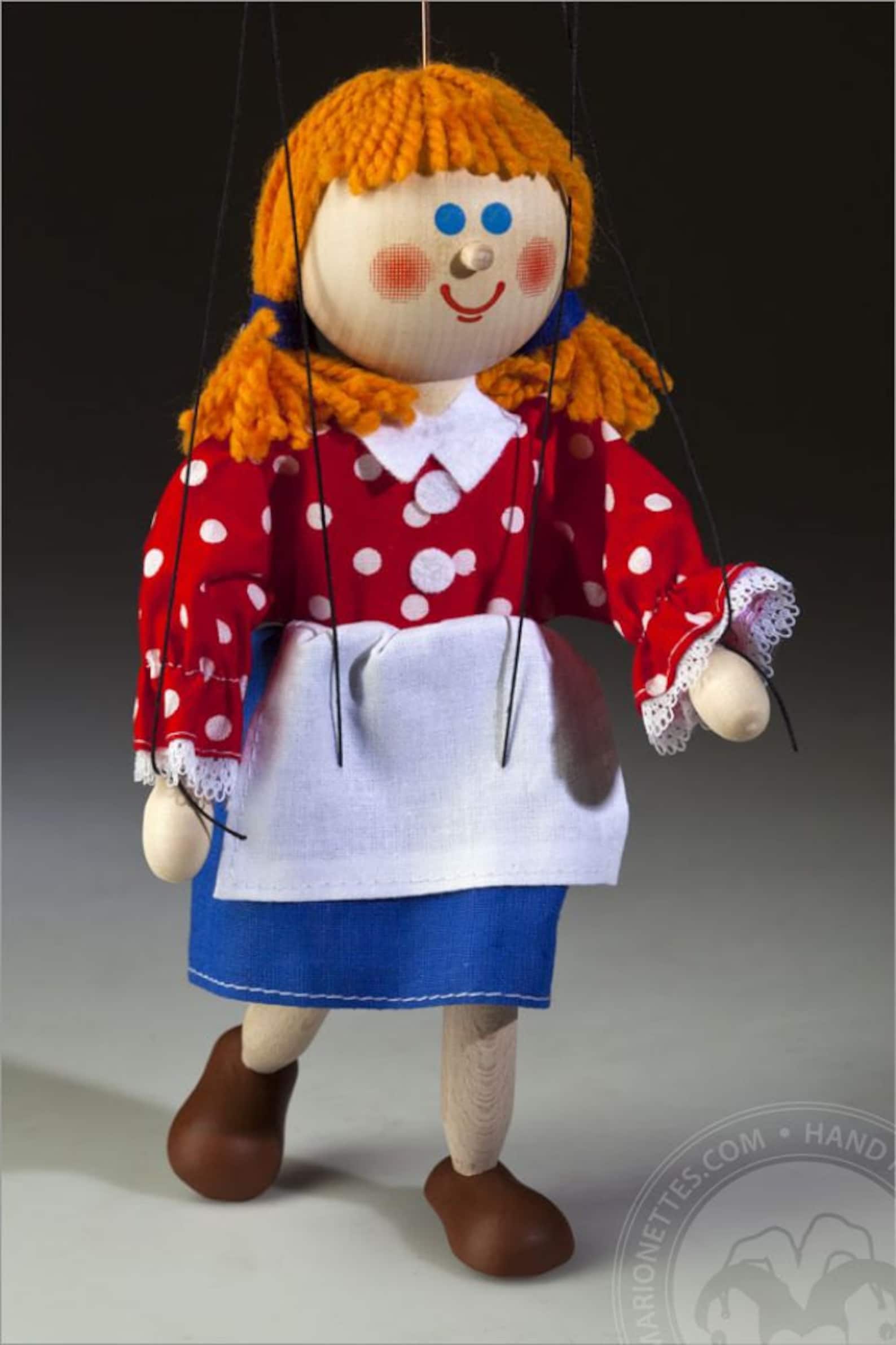 Cute Maria wooden string puppet Easy-to-play marionette | Etsy