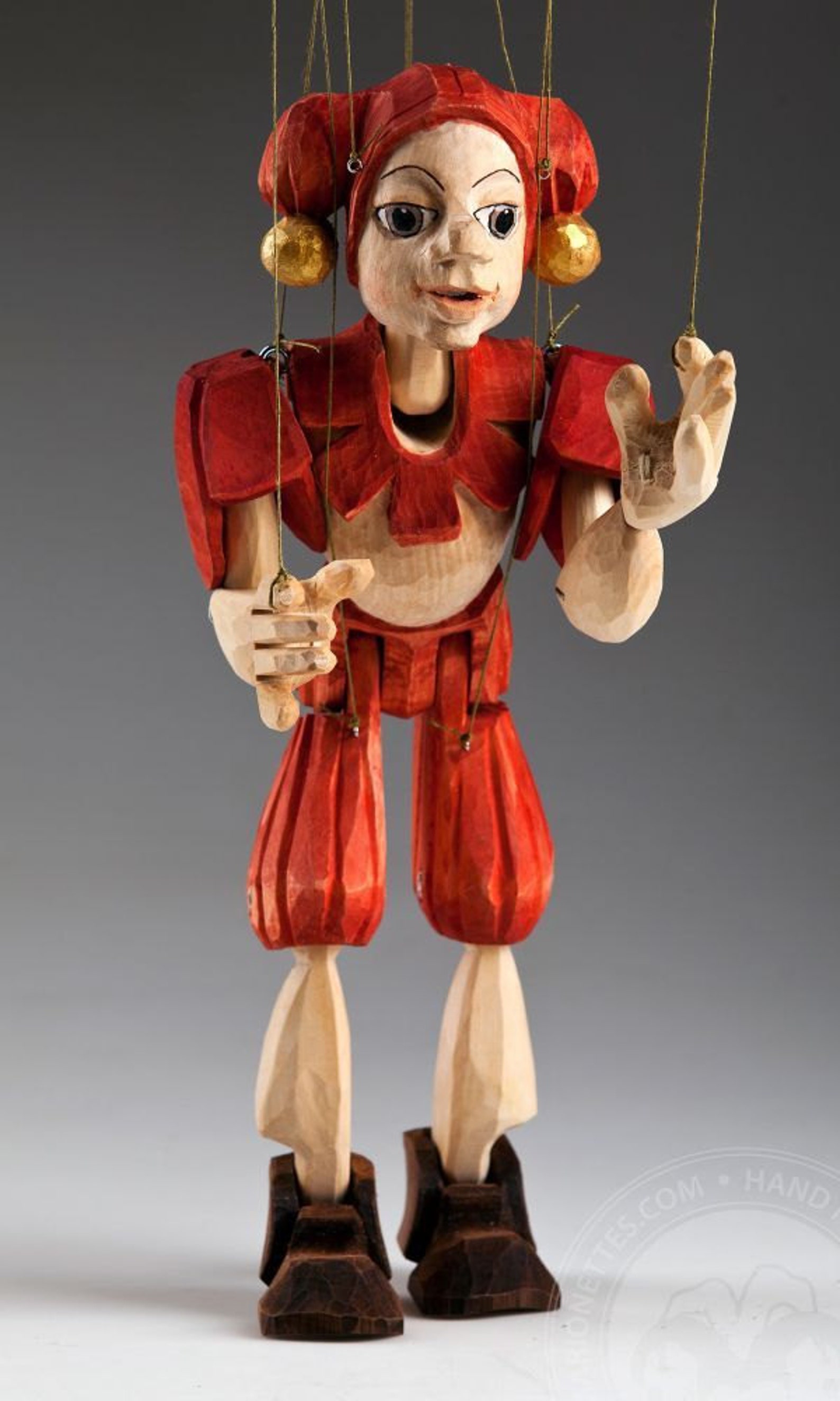 Awesome Jester – Wooden Hand-carved String Puppet - Etsy