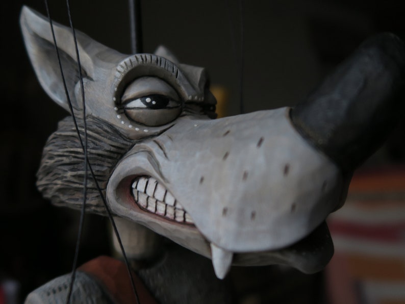 Dude Wolf Wooden Art String Puppet From Zoo Sapiens - Etsy