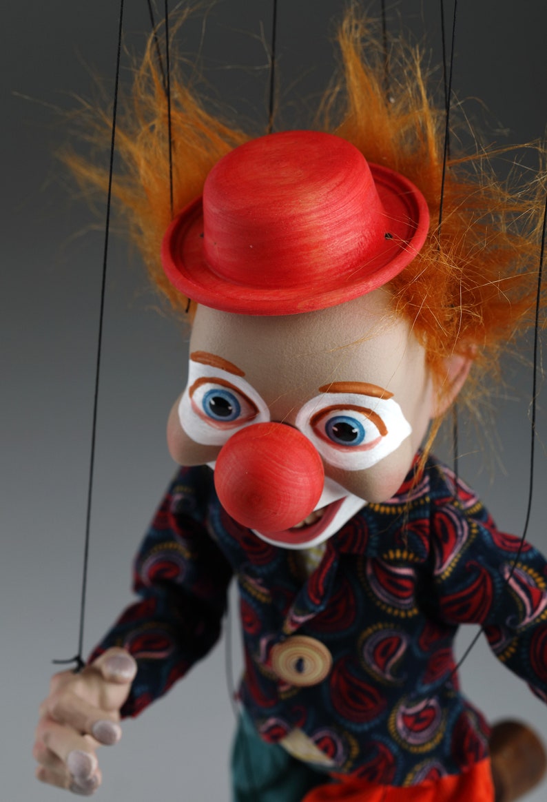 Cheeky Clown 19 45 Cm Inches Hand-made Marionette Puppet | Etsy