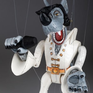 Wolf Elvis - Performance Czech Marionette - Handmade String Puppet - Etsy
