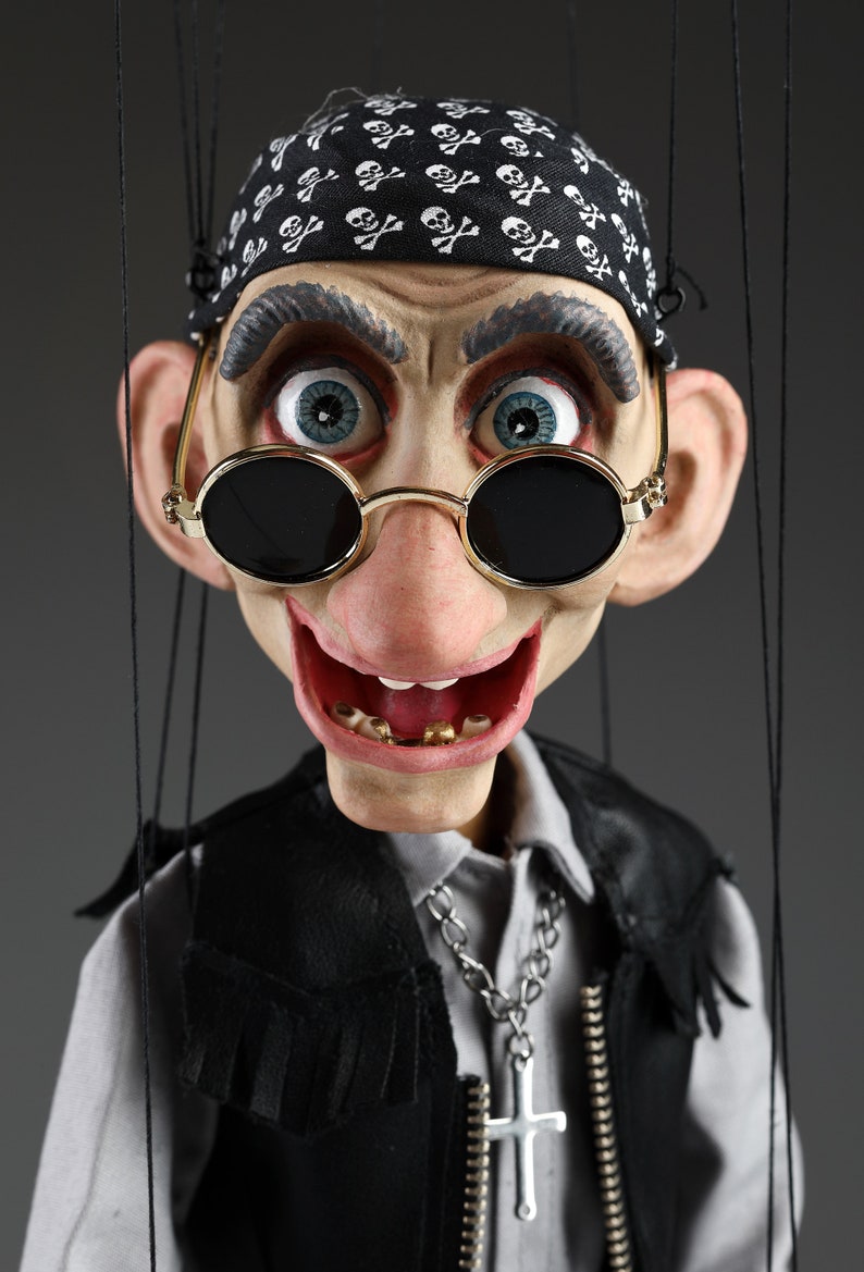 Motor-biker Bob Marionette, 18 Inches (45 Cm) Tall String Puppet - Etsy