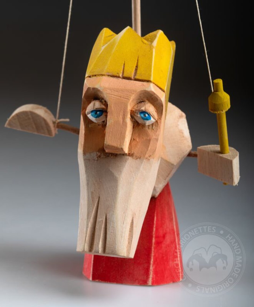 King - Wooden Hand-carved Standing Puppet - Etsy