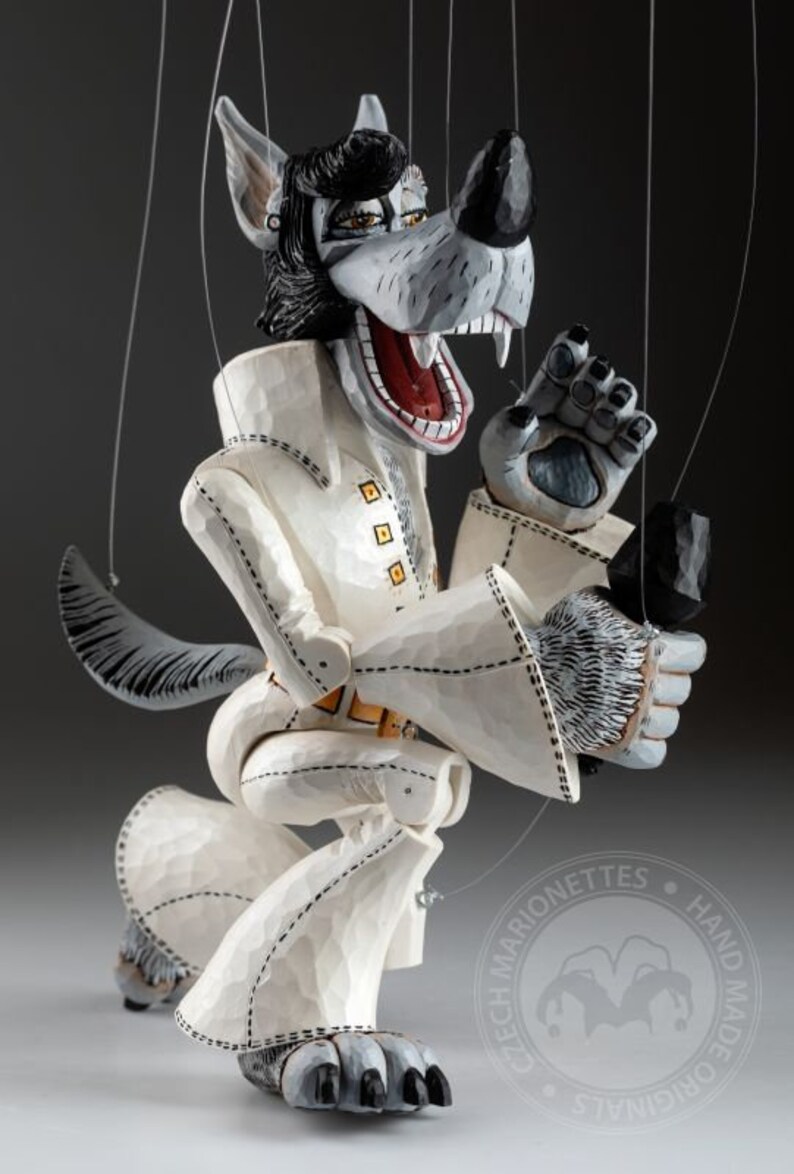 Wolf Elvis - Performance Czech Marionette - Handmade String Puppet - Etsy