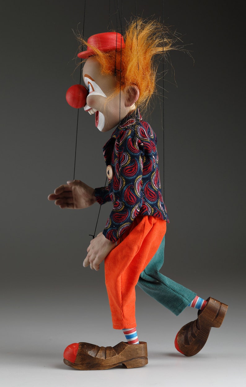 Cheeky Clown 19 45 Cm Inches Hand-made Marionette Puppet | Etsy