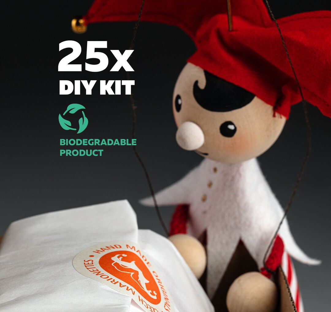 DIY Kit Little Jester Wooden Puppet 25 Pc - Etsy